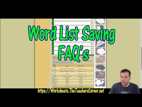 How to use our Word List Saving feature