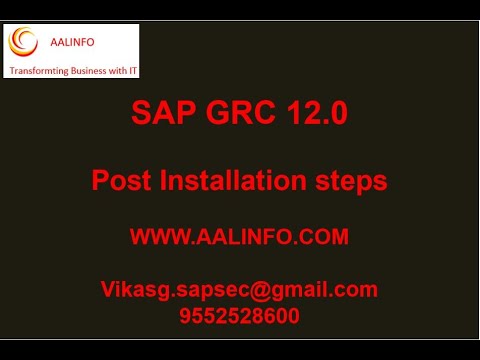SAP GRC12.0 Post installation steps