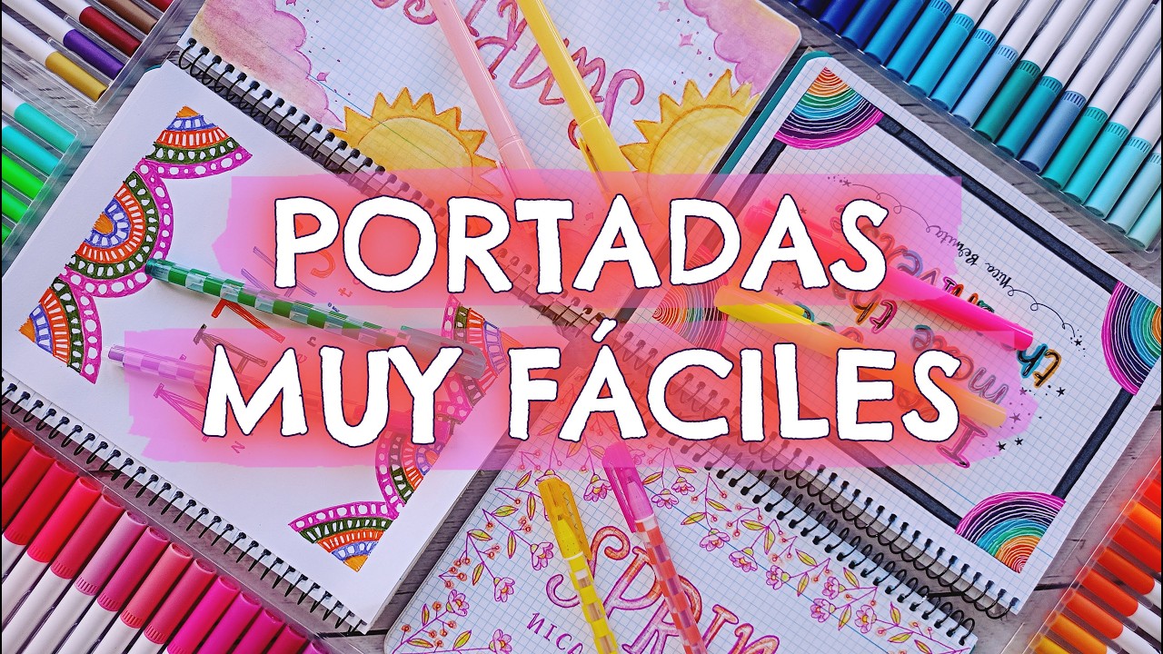 4 IDEAS DE PORTADAS AESTHETIC para CUADERNOS 🦋 CARÁTULAS FÁCILES con MATERIALES VARIADOS
