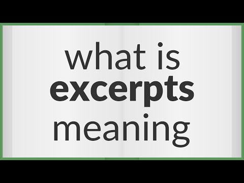 Excerpts | meaning of Excerpts