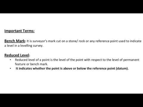 Important terms in Levelling in Civil Engineering Survey