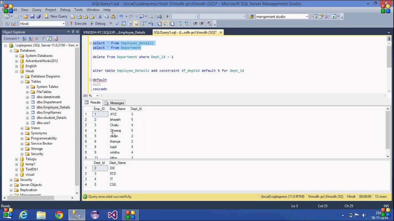 25.SQL Server Tutorial -Hindi (Referential integrity constraint)