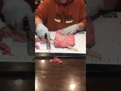 Competition brisket trim bbq bus style