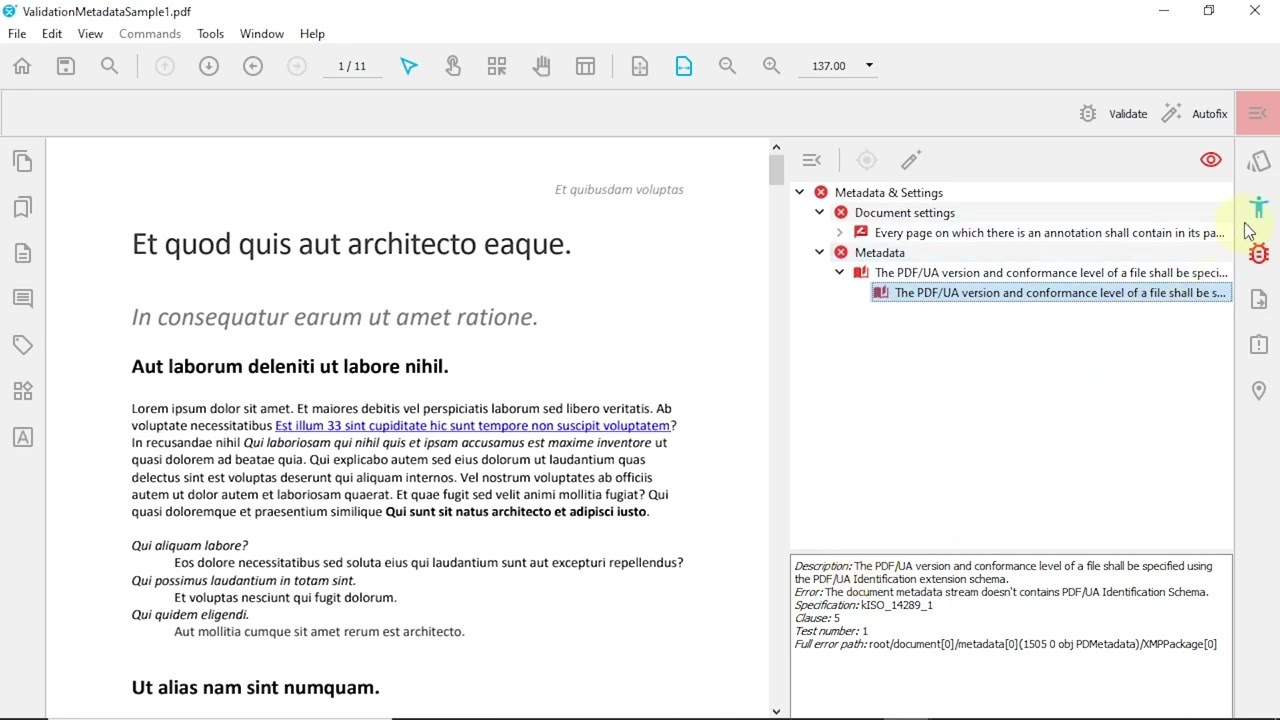 PDFix Desktop Tutorial: How to fix Metadata errors