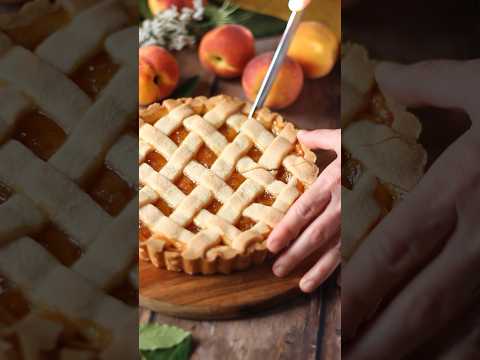Crostata con composta di pesche fatta in casa #crostata #pastafrolla #pesche #recipe