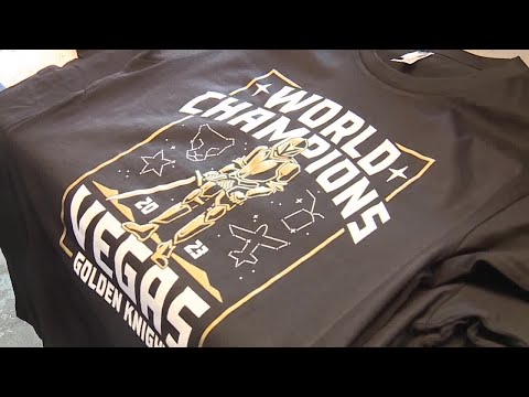 VGK Stanley Cup championship shirts printed by same company who designed VGK, Elvis inspired shirt