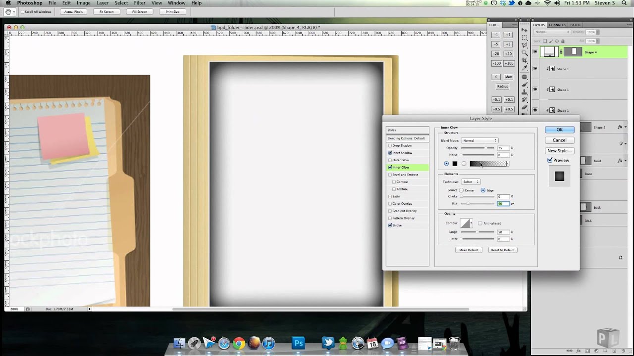 Creating a Vector Website Folder Icon - Time Lapse
