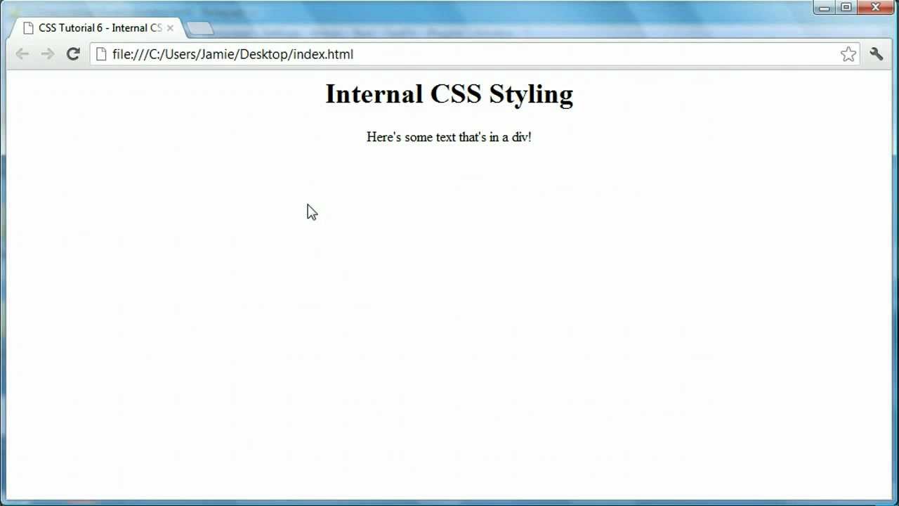 CSS Tutorial 6 - Internal CSS Styling