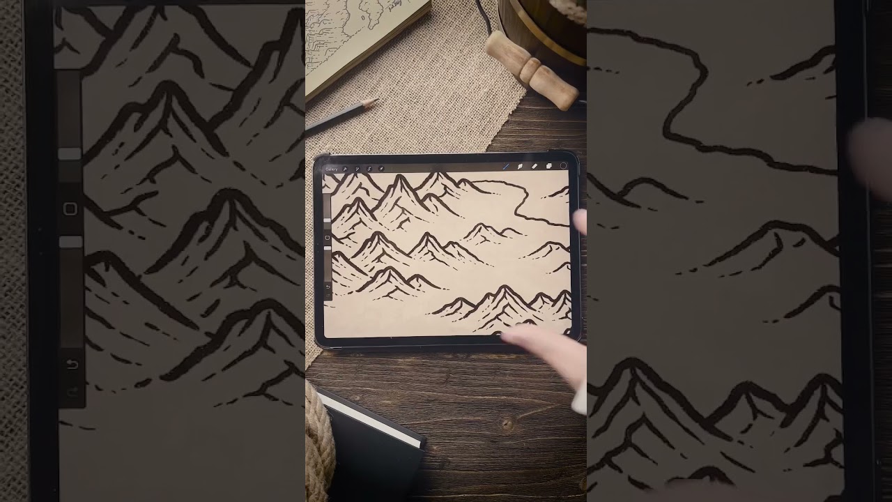 Drawing Mountains on Fantasy Style Map of Medieval Europe!
