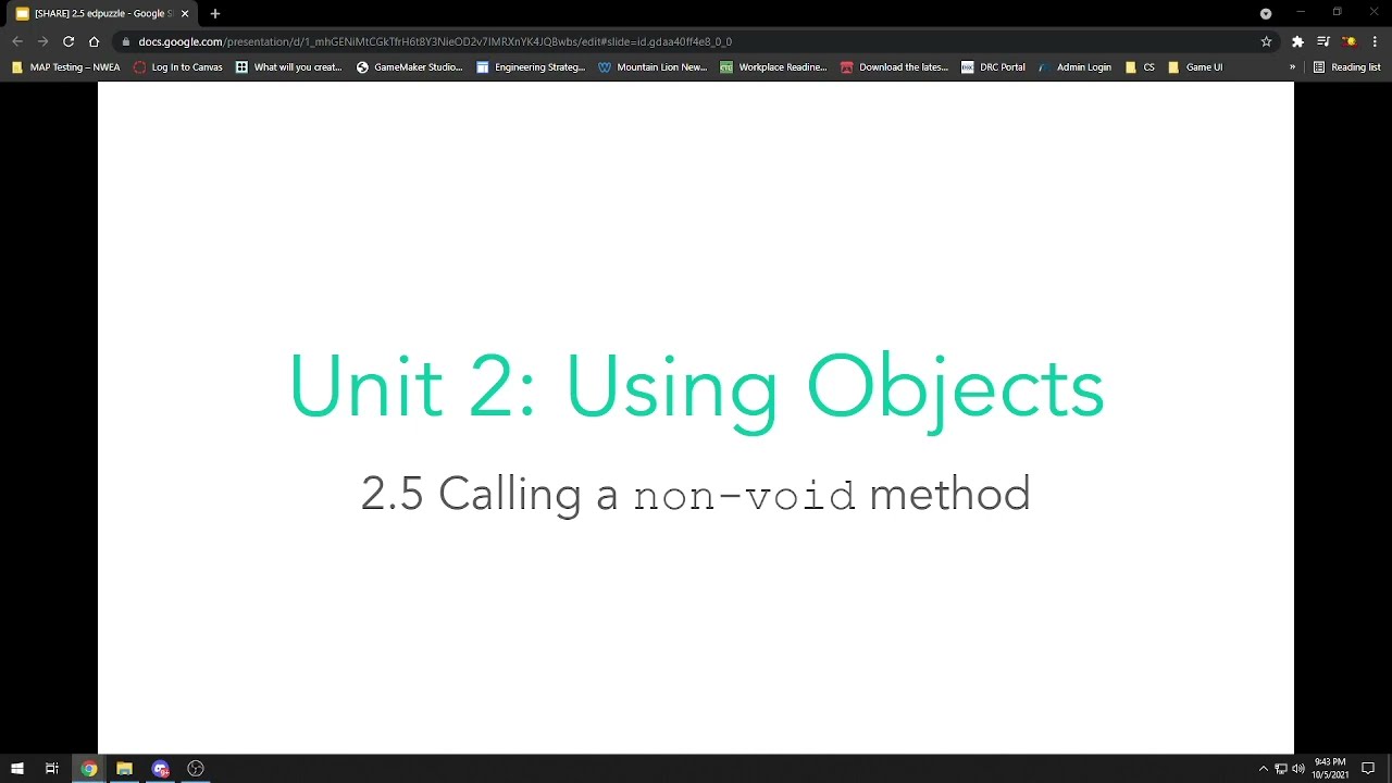 APCSA U2L5: Notes - Calling Methods that Return Values