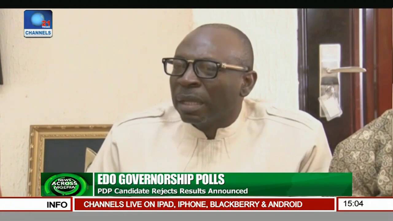 News Across Nigeria: PDP Candidate Rejects Edo Governorship Results Announced