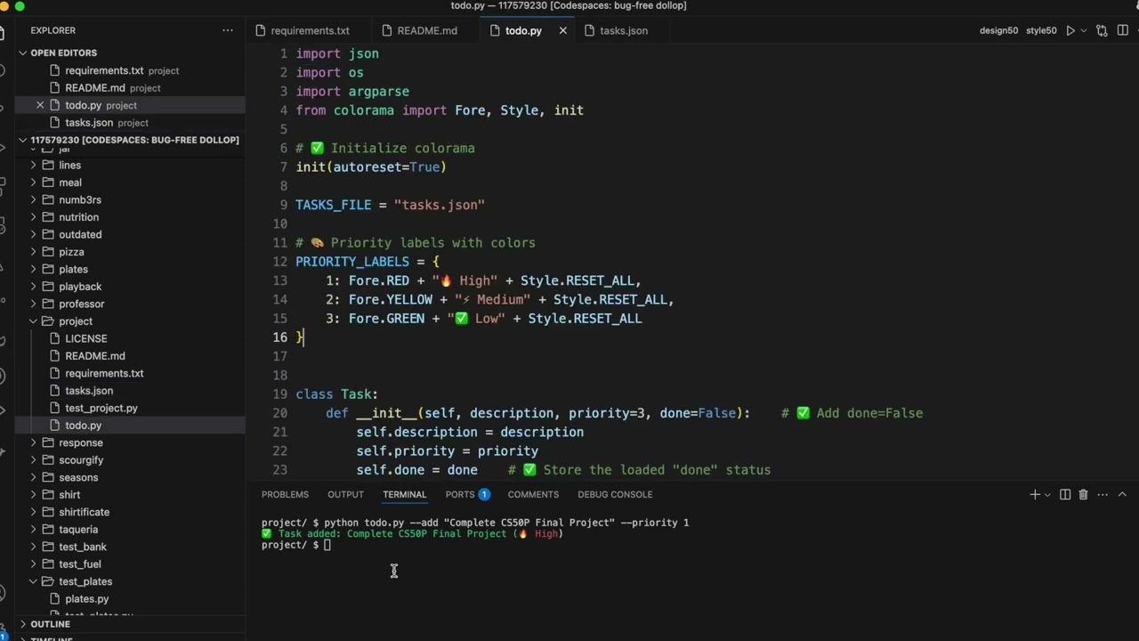 CS50P Final Project: CLI To-Do List Manager