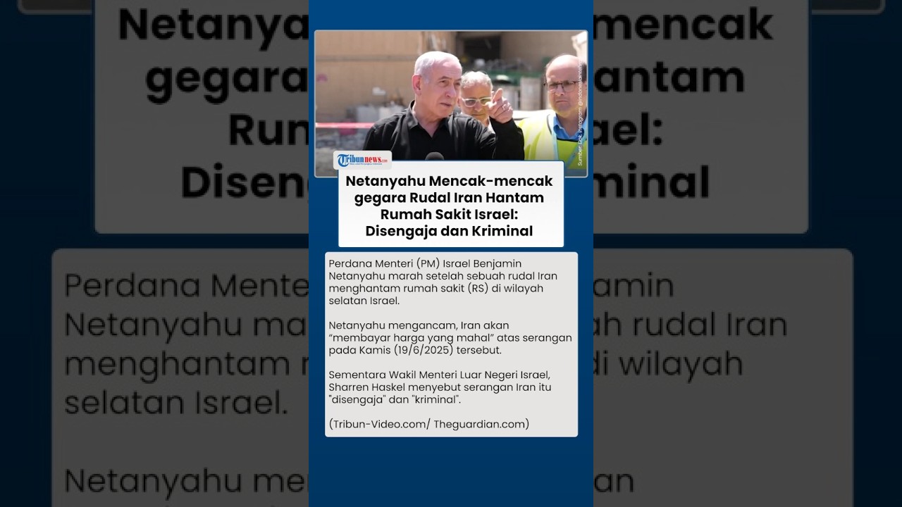 PM Netanyahu Ngamuk, Rudal Iran Bikin Rumah Sakit Israel Rusak: Ini Kriminal, Dunia Harus Bersuara!
