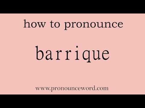 barrique: How to pronounce barrique in english (correct!).Start with B. Learn from me.