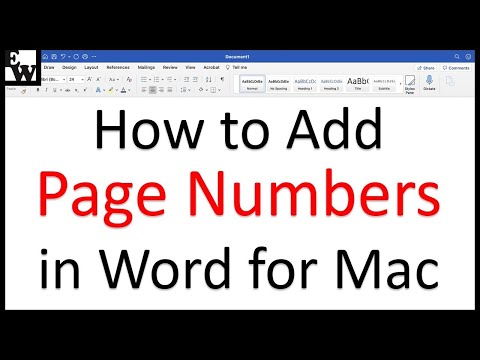 How to Add Page Numbers in Word for Mac