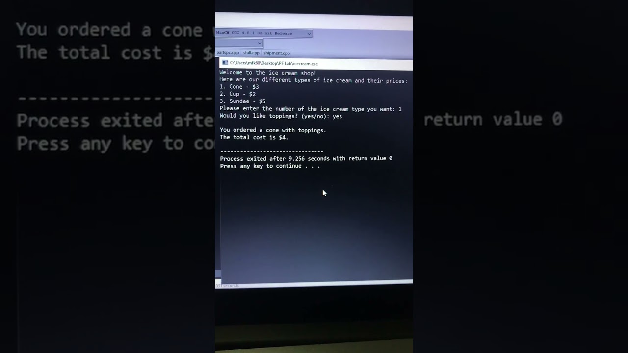 ice cream output c++#coders #codemasters #coding #codelife #codingninja #codinglife #code #coders