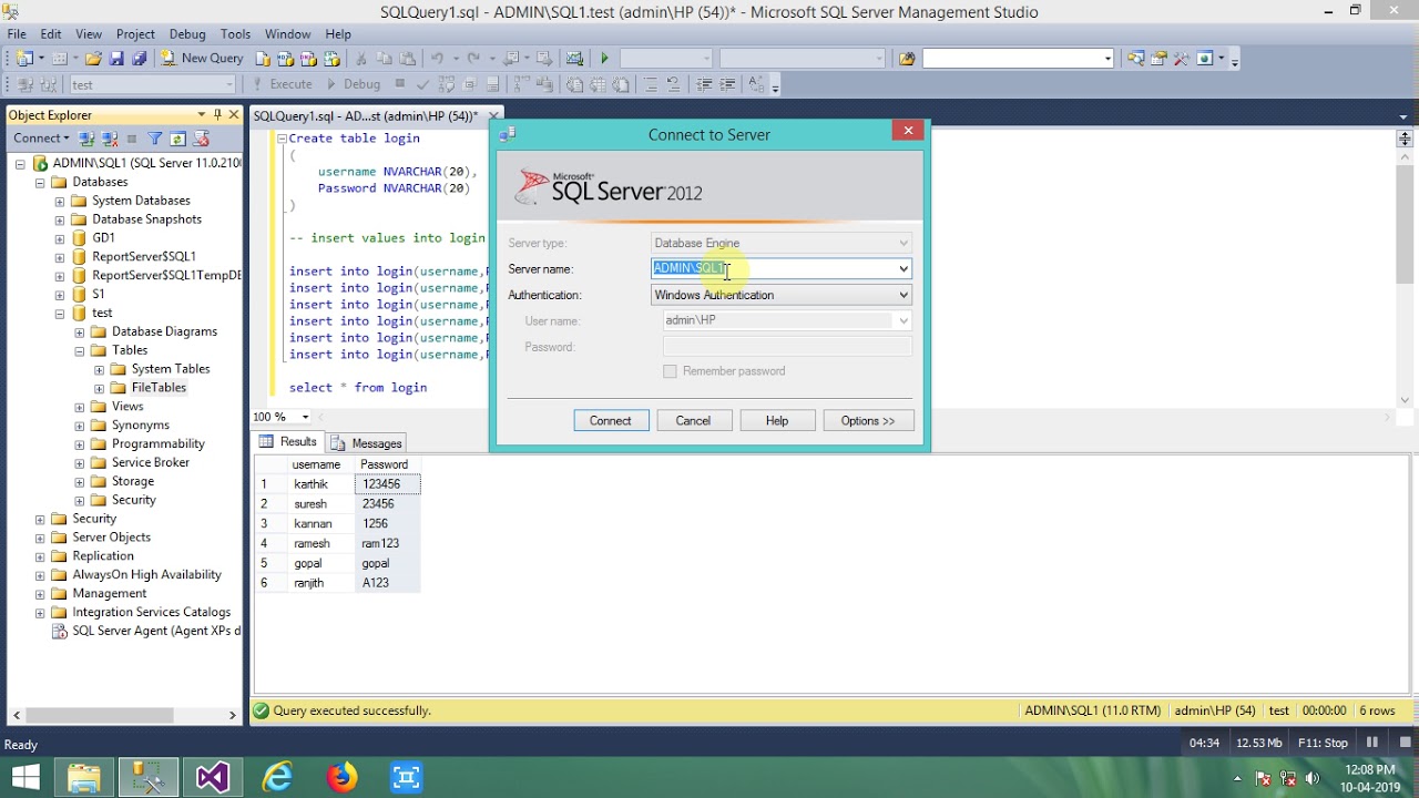 Create Login Window in C# windows Form Application Using Sql Server Step by Step Tutorial
