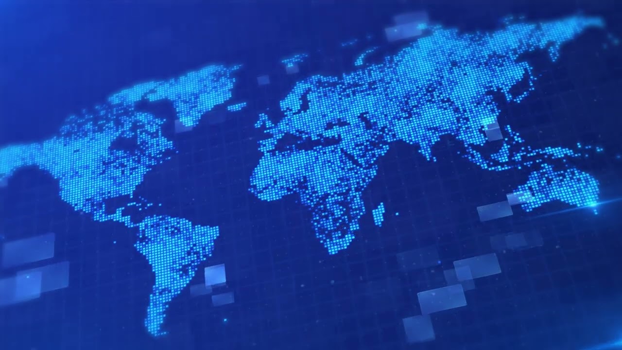 Dark blue World map with node and line #connection Loop Background #Animation,