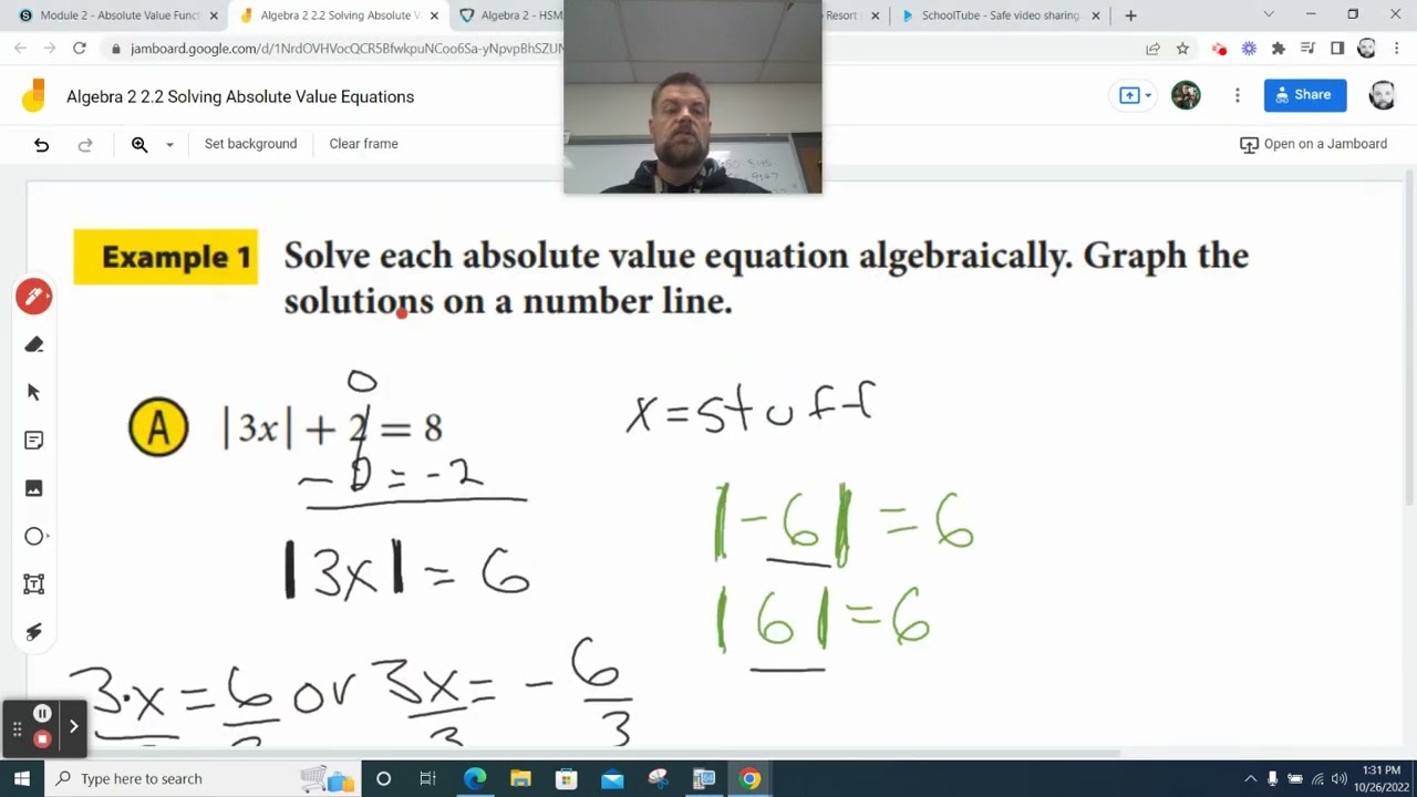 Algebra 2 2.2 Solving Absolute Value Equations Example 1