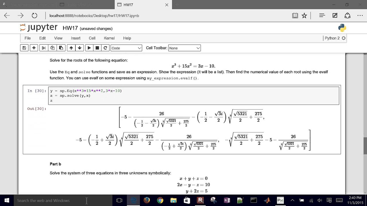 Symbolic Manipulation in Python