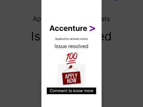 Accenture - application already exists. Issue Resolved!! #accenturehiring #accentureissue #accenture
