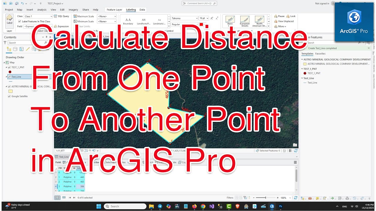 Calculate Distance From One Point To Another Point in ArcGIS Pro