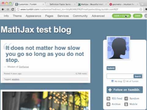 How to use MathJax in Tumblr