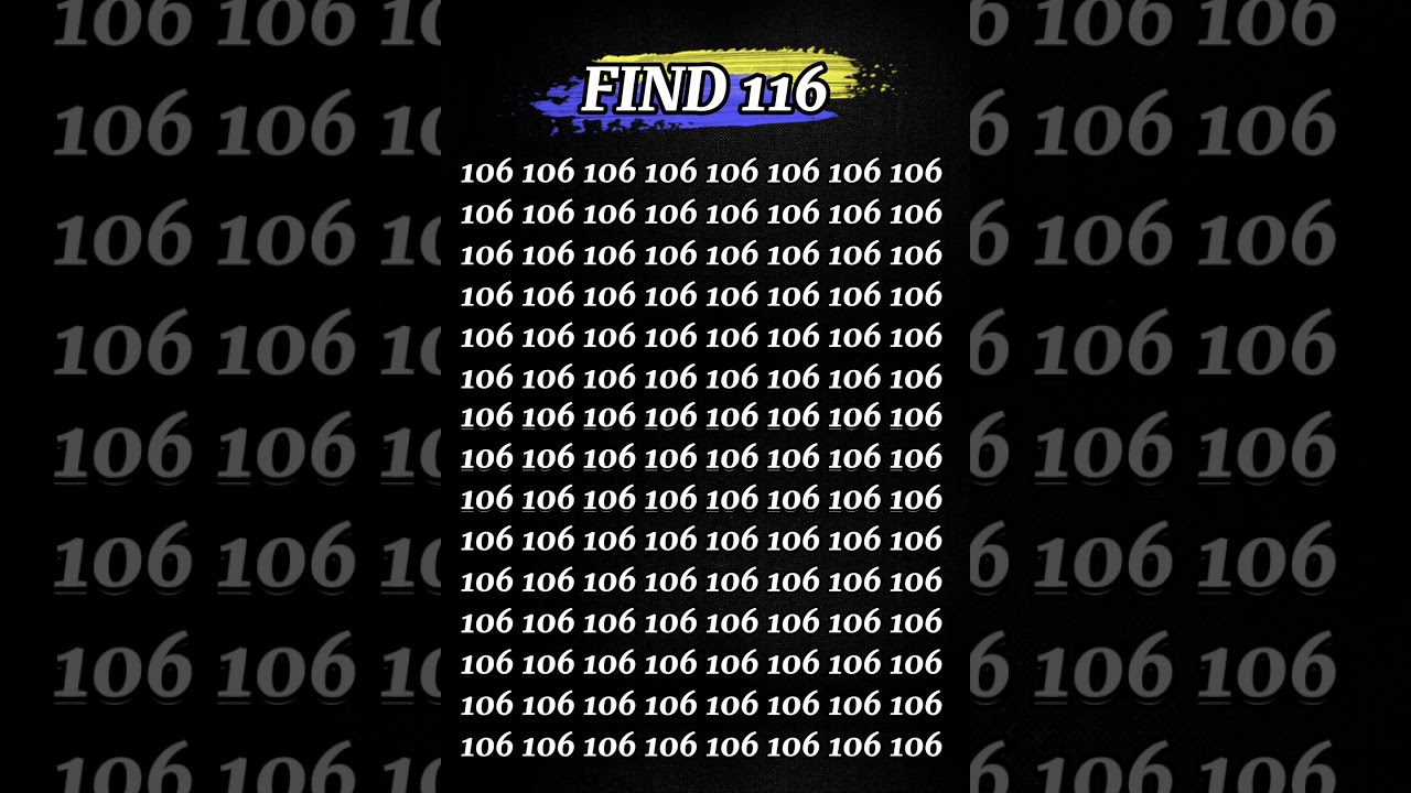 Challenge yourself to FIND 116 in 5sec #pickyourbrain