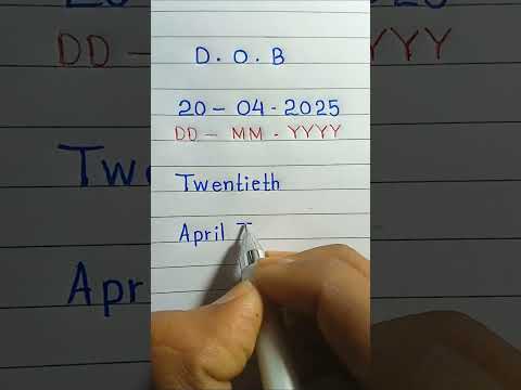 How to write DOB in words form?