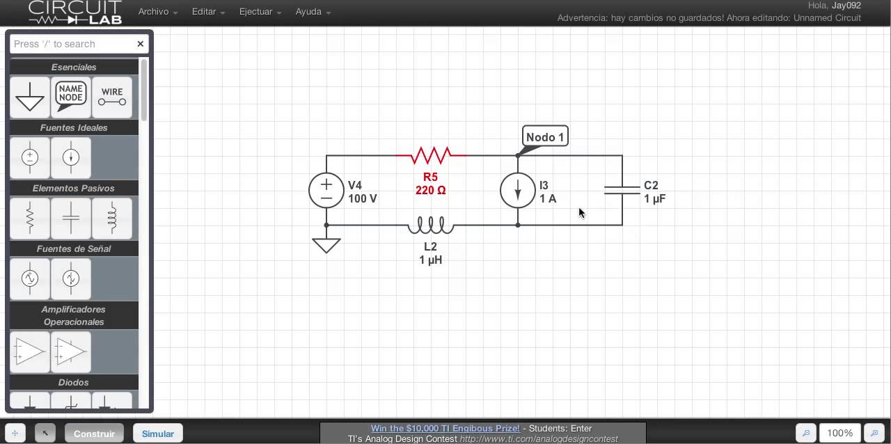 Guia basica de CircuitLab (#1)