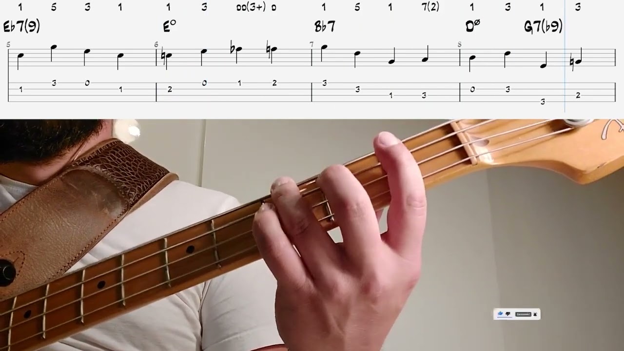 Best Walking Bass Lines - Jazz Blues in Bb with tabs