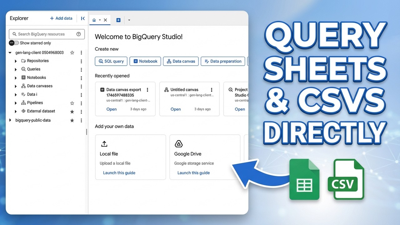 BigQuery External Tables: Link Sheets & CSVs Without Copying