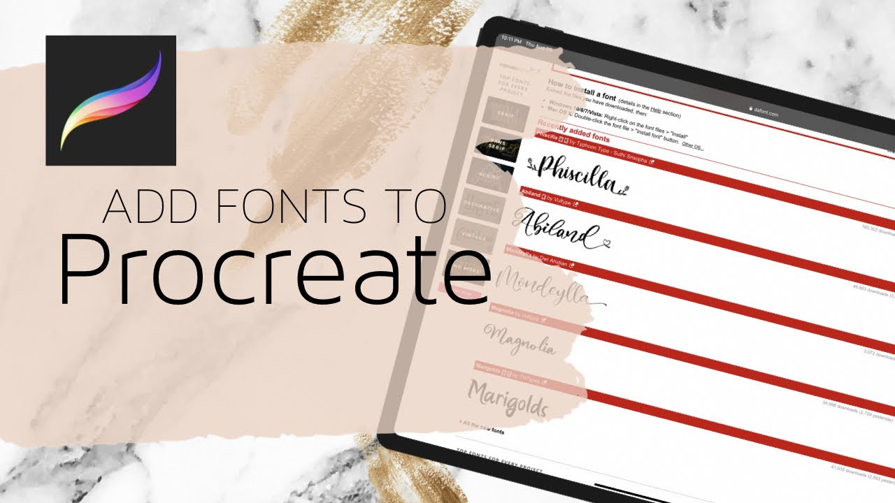 Add Fonts to Procreate | Procreate Tutorial: How to add new fonts to procreate EASY!