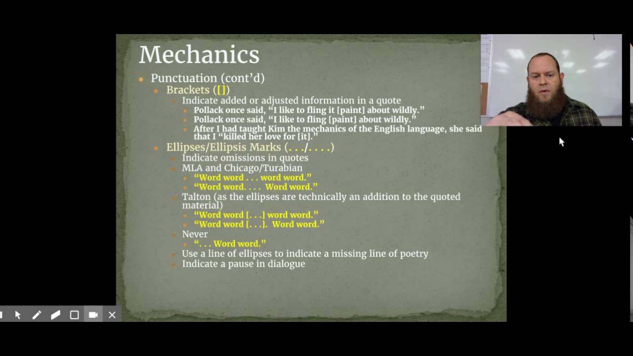 Brackets and Ellipses