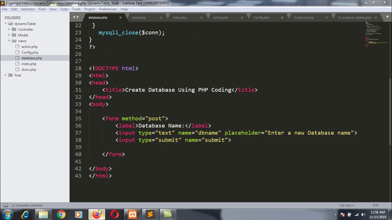 How to create dynamic Database using php and mysql?