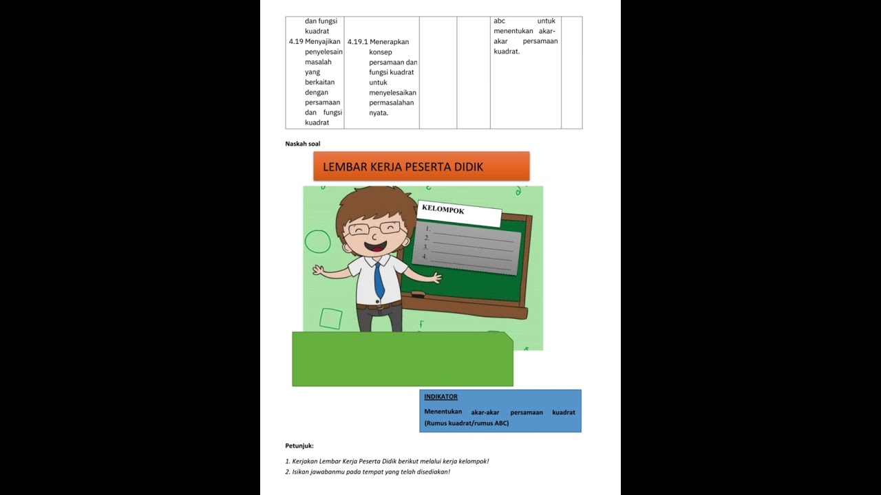 Modul ajar Fungsi kuadrat pdf