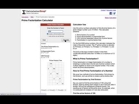 Prime Factorization of a Number With the Prime Factorization Calculator at CalculatorSoup.com