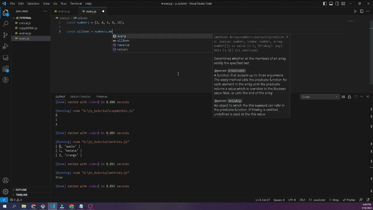 JavaScript Array every Method | Check if All Elements Satisfy a Condition