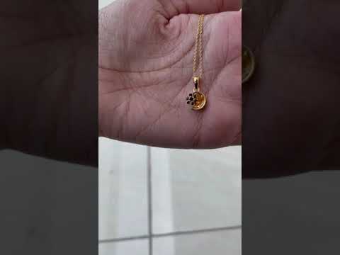 Black Onyx Gold Disc Pendant for Women (AAA Quality)