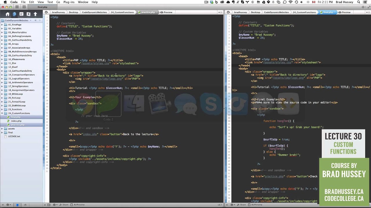 Custom Functions [#30] Code Dynamic Websites with PHP