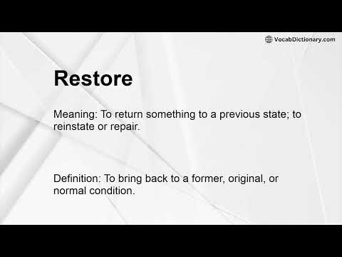 Restore Meaning