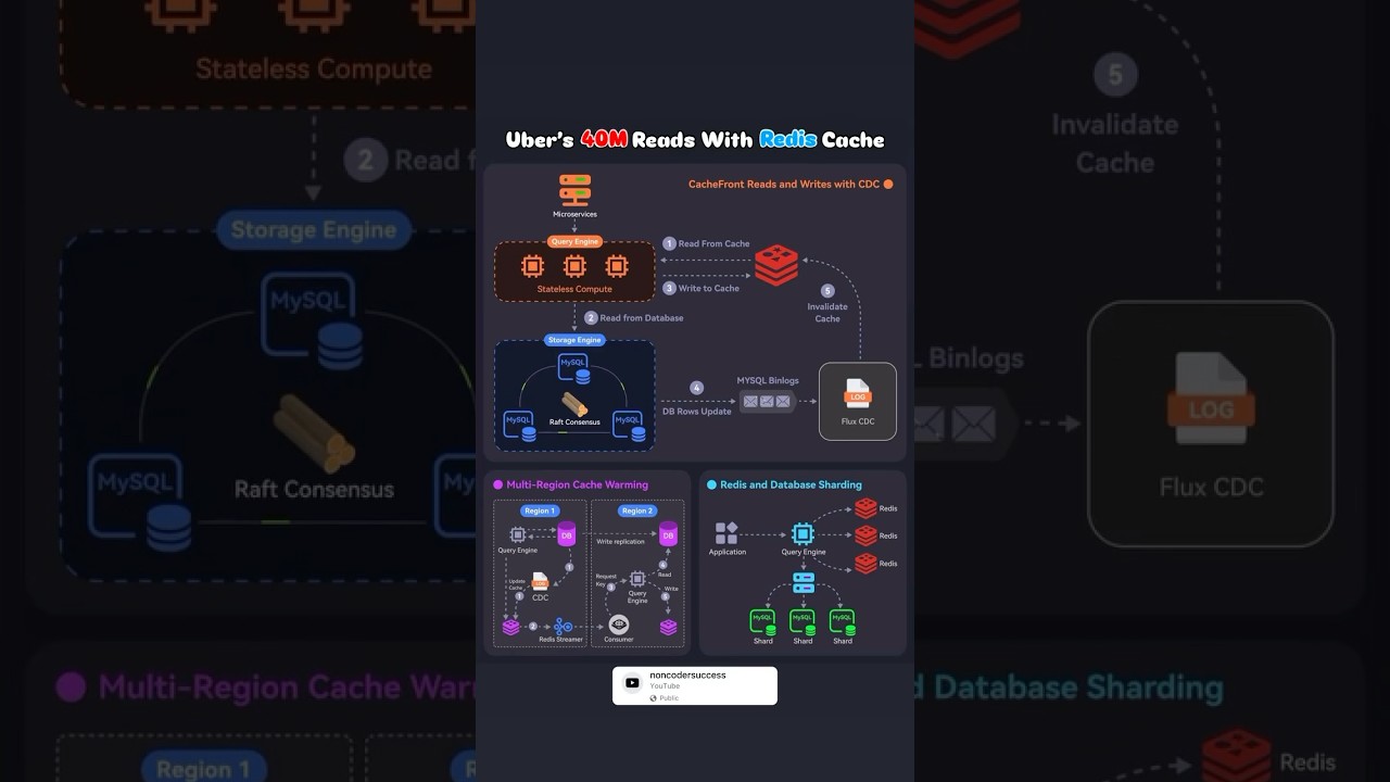 🚀 How Uber Handles 40M Reads with Redis Cache!