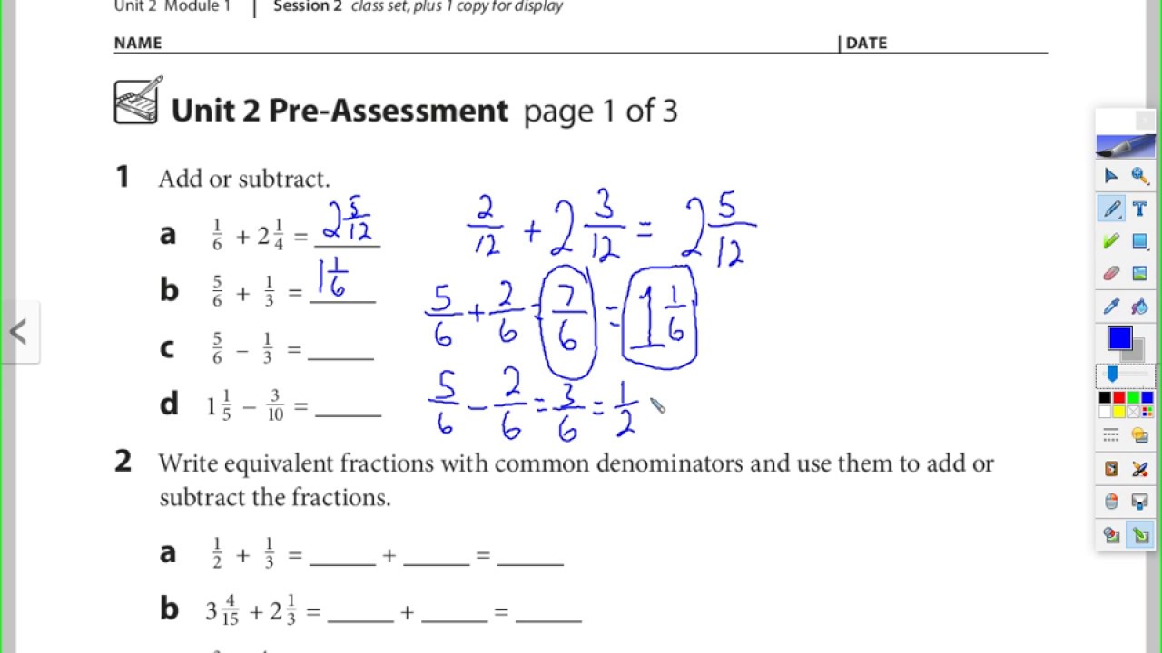 Bridges Unit 2 Pre-Assess pg. 1