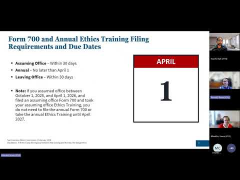 Form 700 Information Sessions – San Francisco Ethics Commission