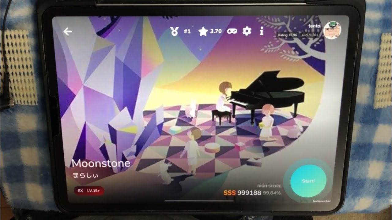 【Cytoid】My best records filled with 16!! Moonstone Hard Lv.15+ Ranked Max【立体音響】