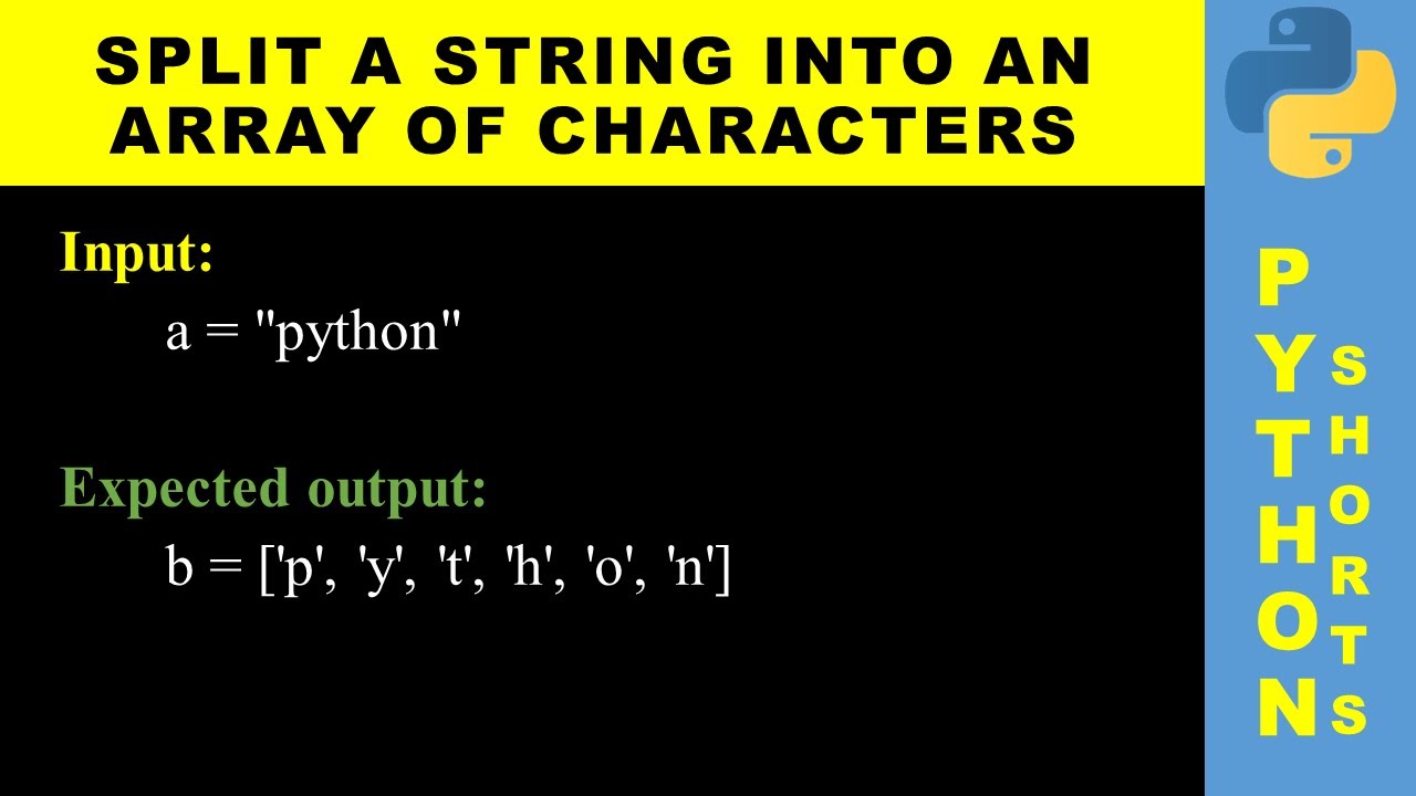 Split a string into an array of characters | Python shorts