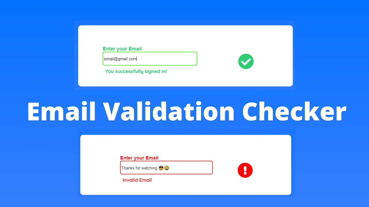 Javascript Email Validation Checker Tutorial For Beginners