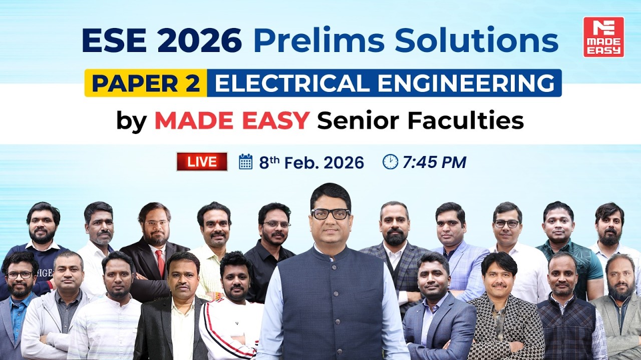 ESE 2026 Prelims Paper 2 Electrical Engineering | Live Solutions & Exam Analysis | MADE EASY