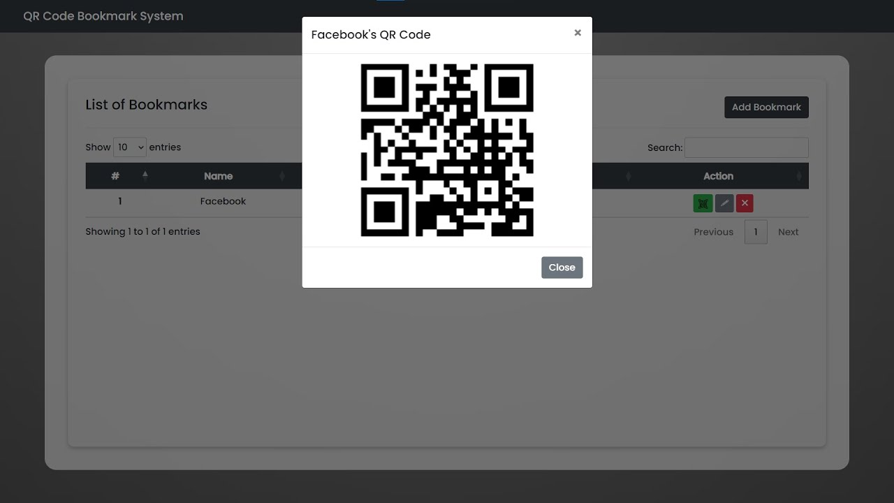 QR Code Bookmark System Using PHP and MySQL with Source Code
