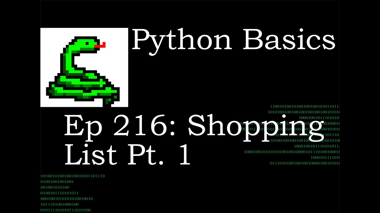Python Basics Shopping List Pt 1